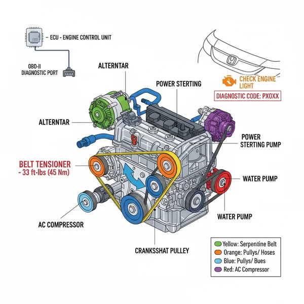 Honda Civic Serpentine Belt Diagram: Route & Install Guide - DiagramInfo