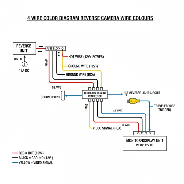 4 Wire Color Diagram Reverse Camera Wire Colours: Setup Guide - DiagramInfo