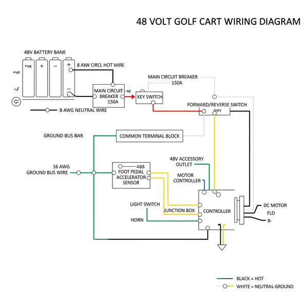 48 Volt Golf Cart Wiring Diagram: Battery & Motor Setup - DiagramInfo