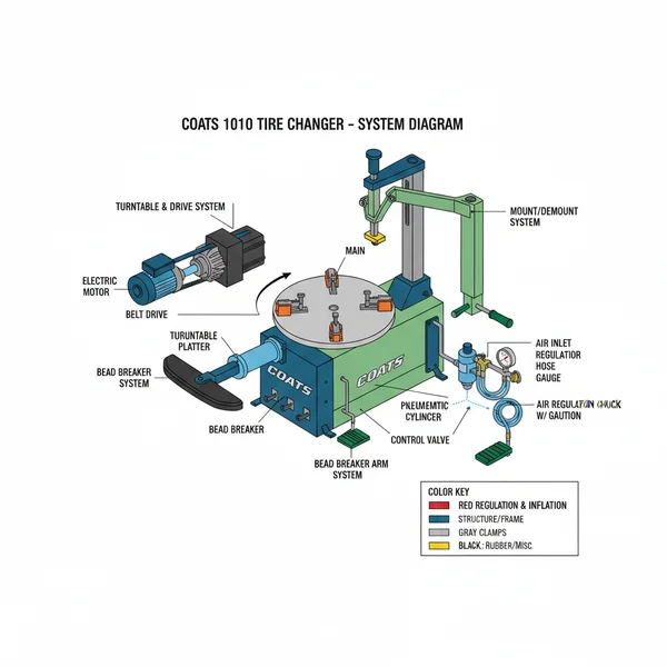 Coats 1010 Tire Machine Parts Diagram: Identification Guide - DiagramInfo