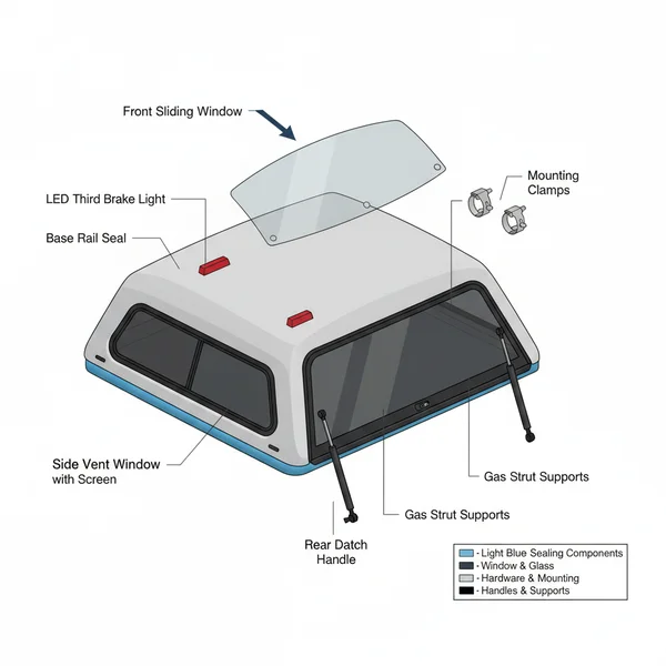 Leer Truck Cap Parts Diagram: Identification and Repair - DiagramInfo