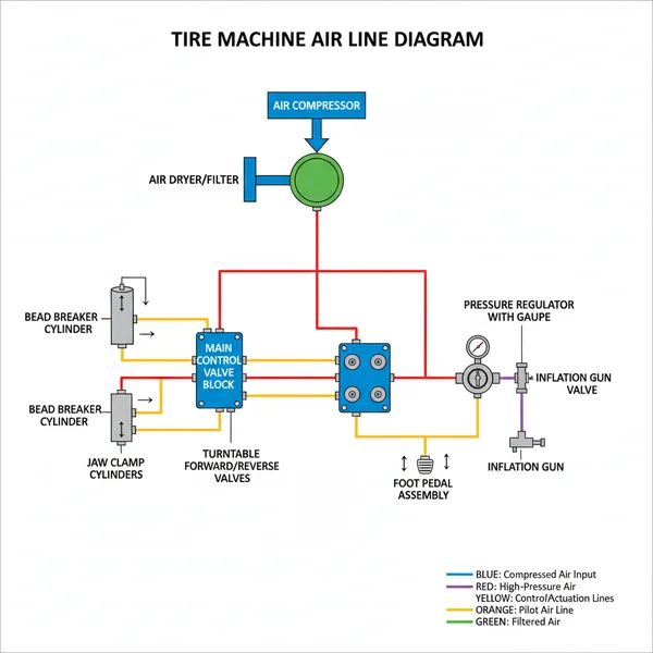 Tire Machine Air Line Diagram: Repair and Setup Guide - DiagramInfo