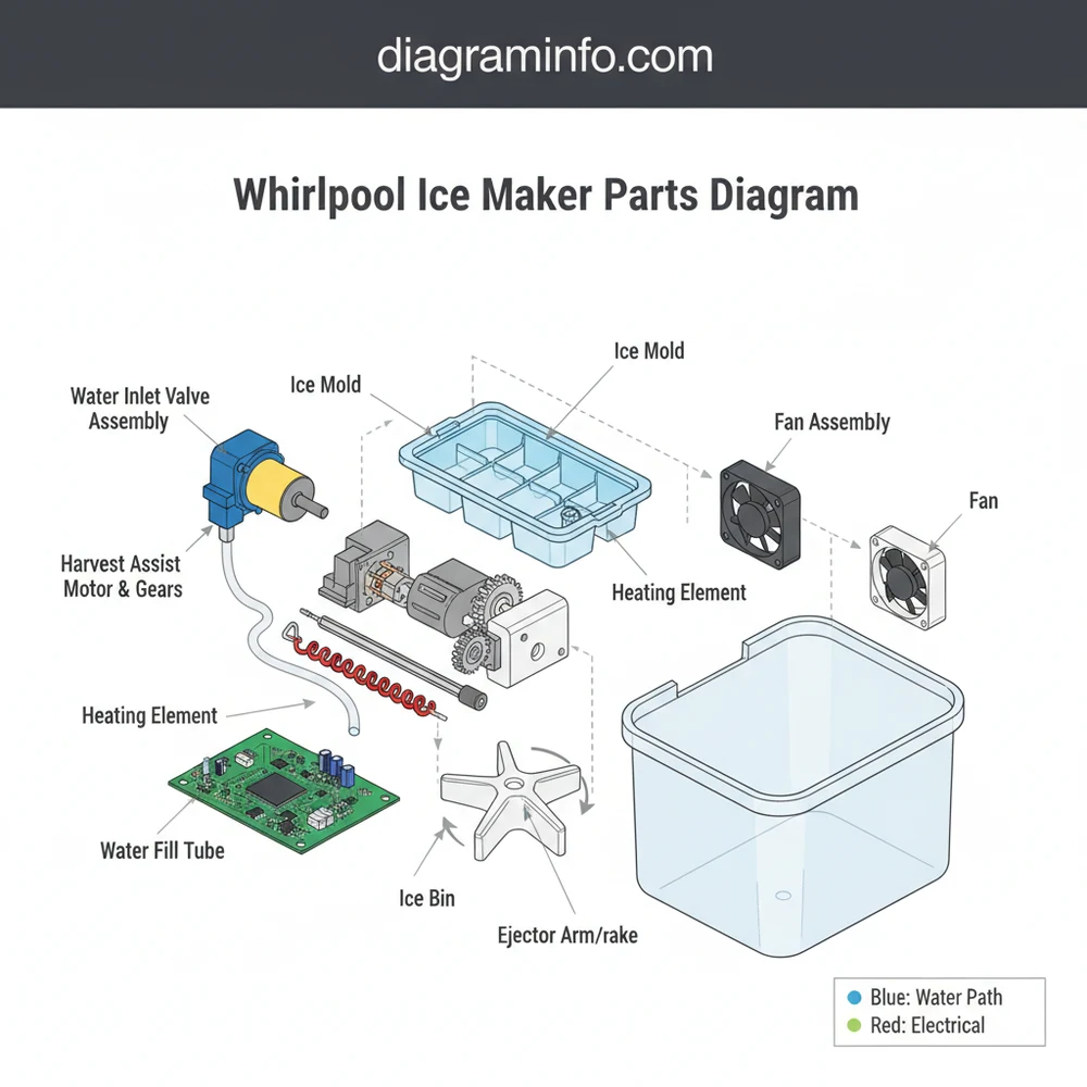 Whirlpool Ice Maker Parts Diagram: Complete Guide - DiagramInfo